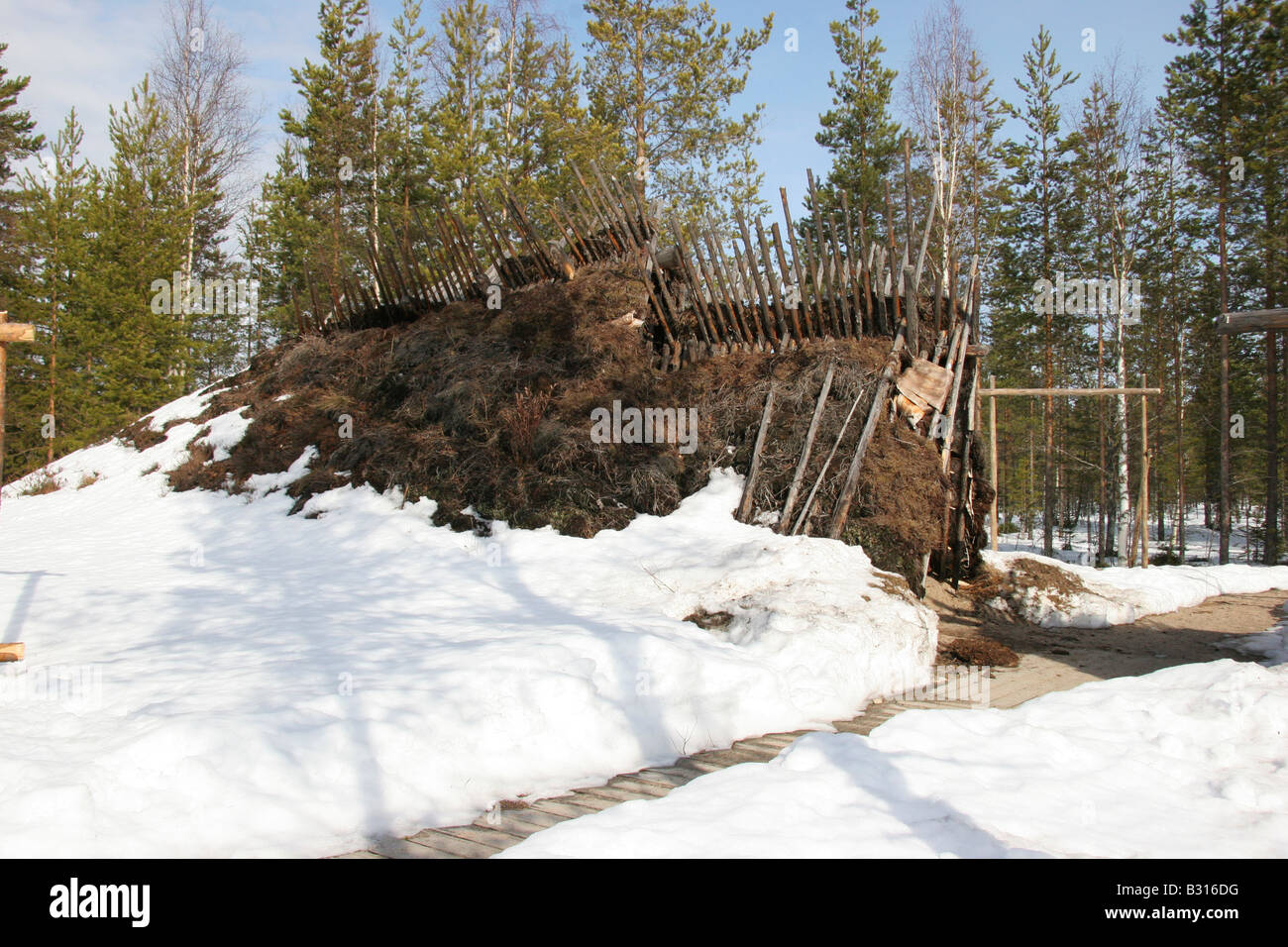 Outside a pre historic stone age settlement in northern Finland Stock ...
