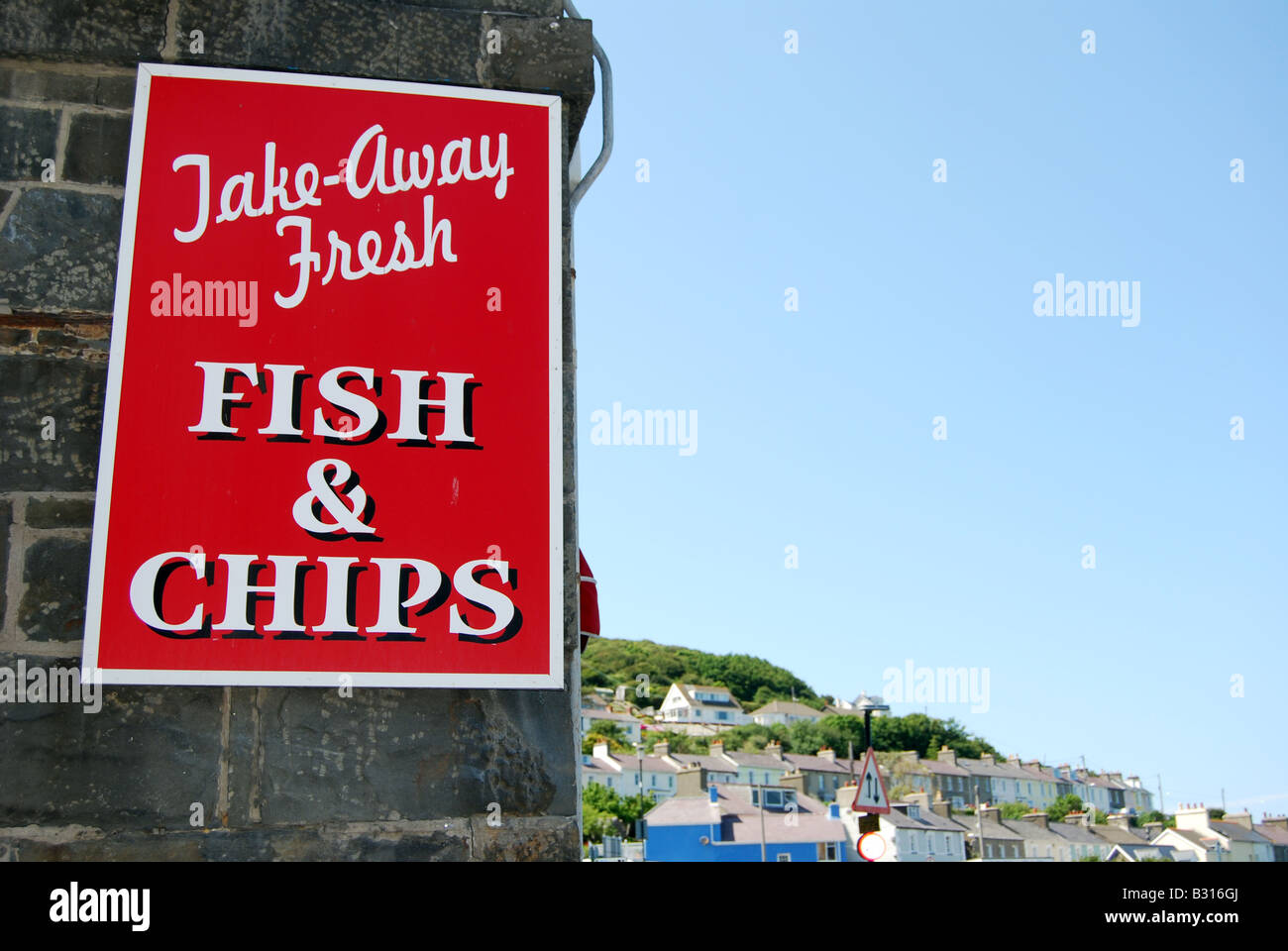 Fish and chips shop New Quay Stock Photo - Alamy