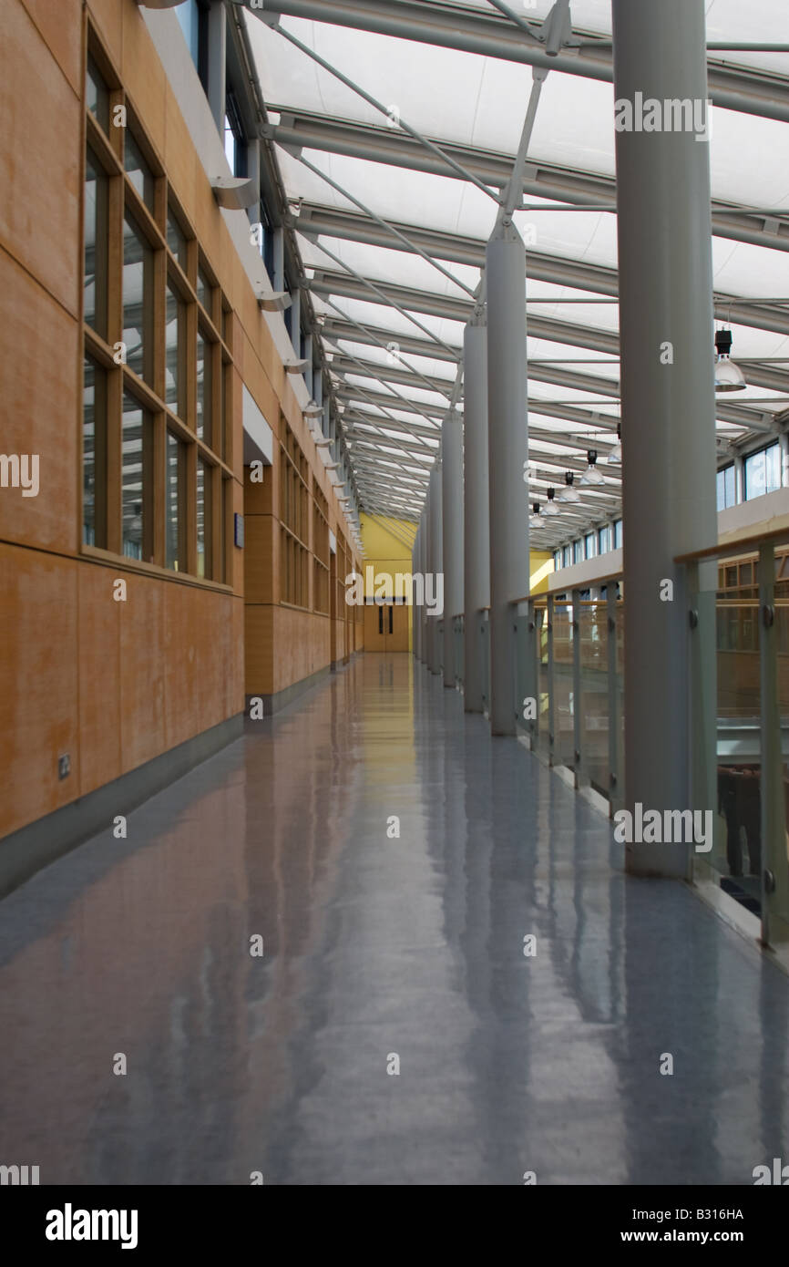 Corridor inside the science building in Dublin City University DCU ...