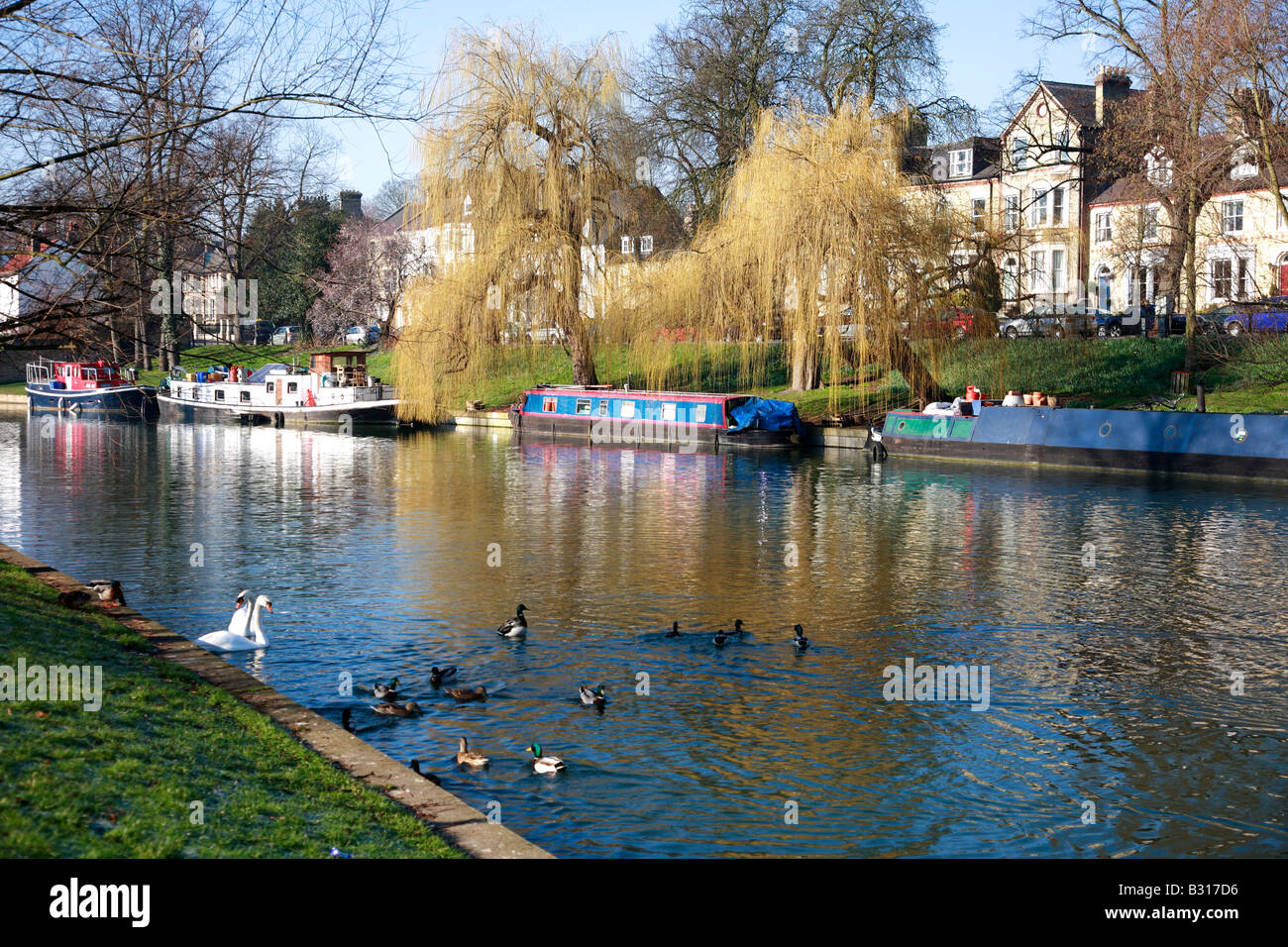 House Boats river Cam Jesus Lock Cambridge University City ...