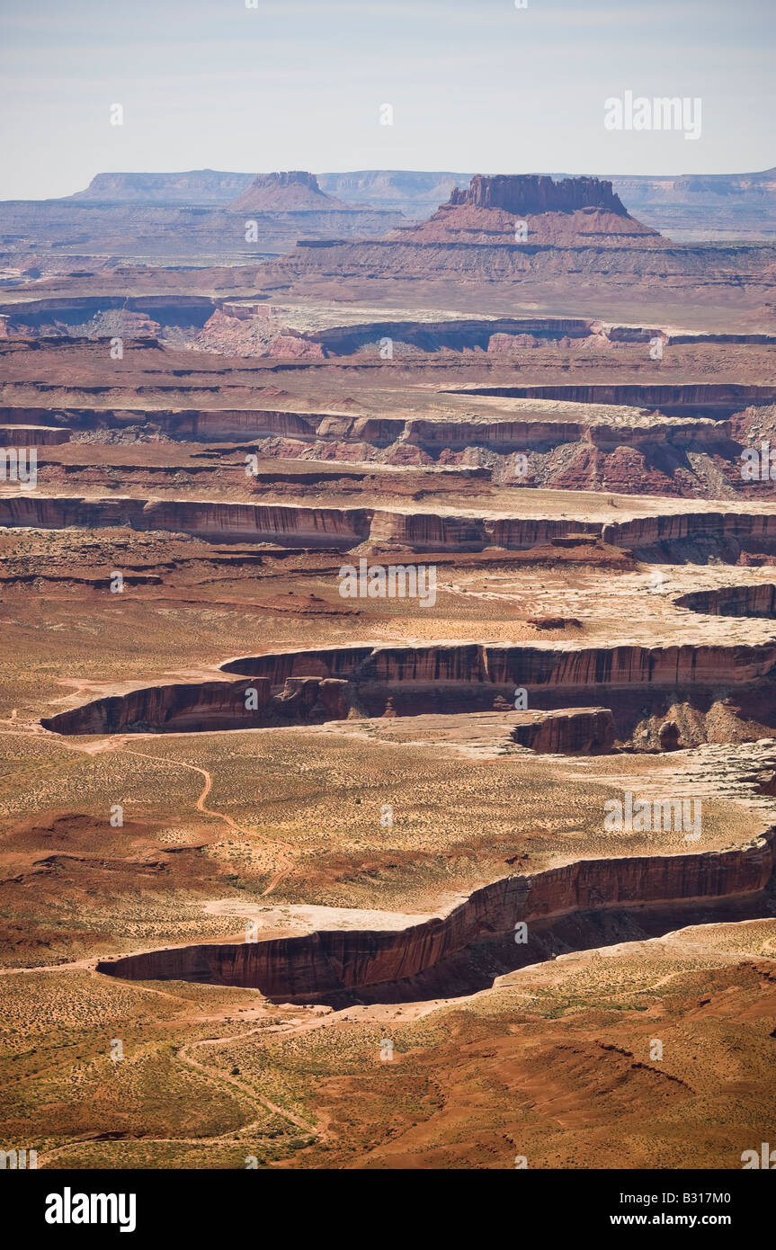 Portrait format aerial colour picture of fissures and canyons in ...