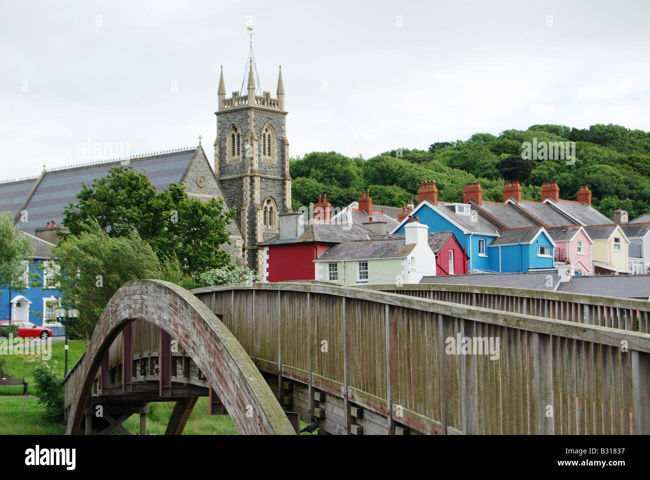 Brightly painted Georgian houses in Aberaeron Stock Photo - Alamy