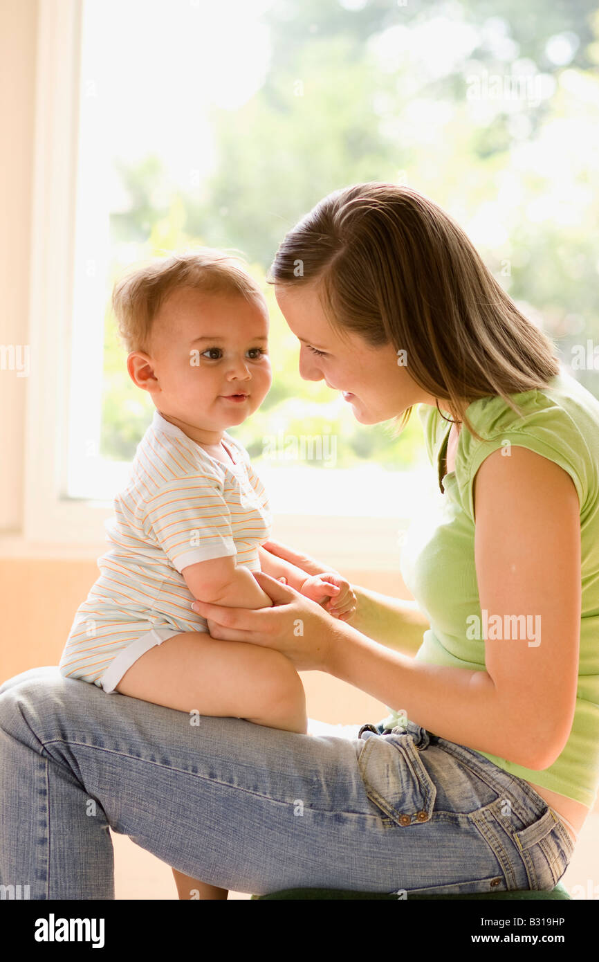 mother talking to baby Stock Photo - Alamy