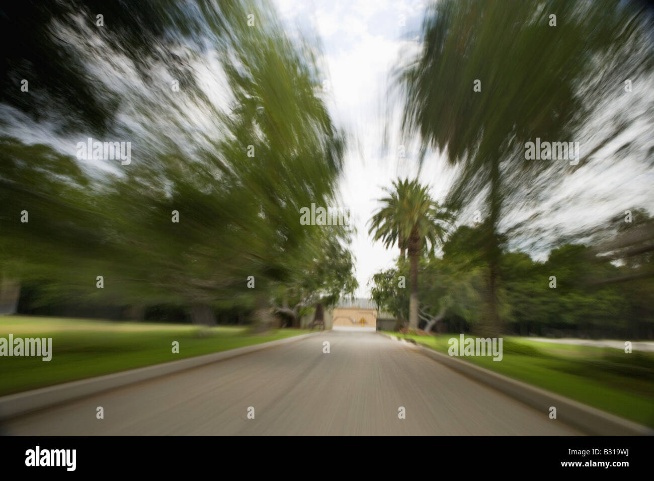 Roadway through park area Stock Photo - Alamy
