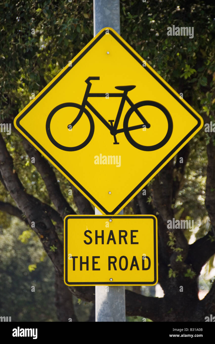 Bicycle traffic sign Stock Photo - Alamy