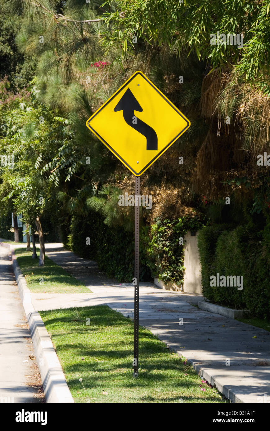 Curve Ahead Sign Stock Photos & Curve Ahead Sign Stock Images - Alamy