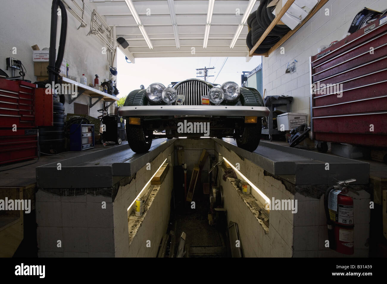Morgan on ramp in garage Stock Photo - Alamy