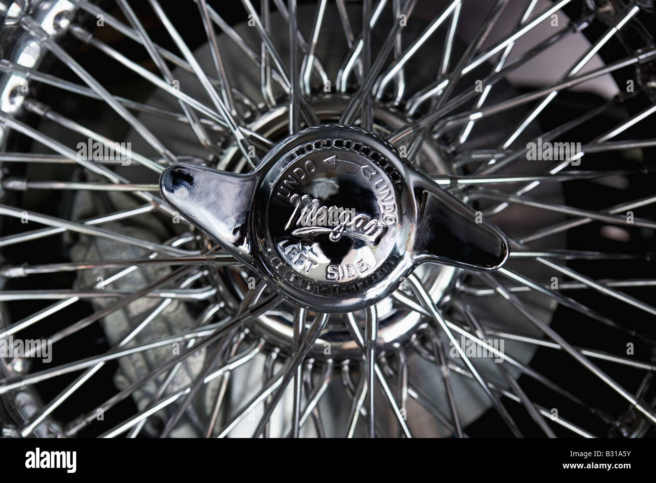 Wheel of Morgan sports car Stock Photo - Alamy