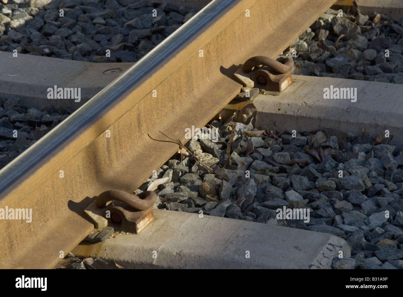 Close up of railroad tracks hi-res stock photography and images - Alamy