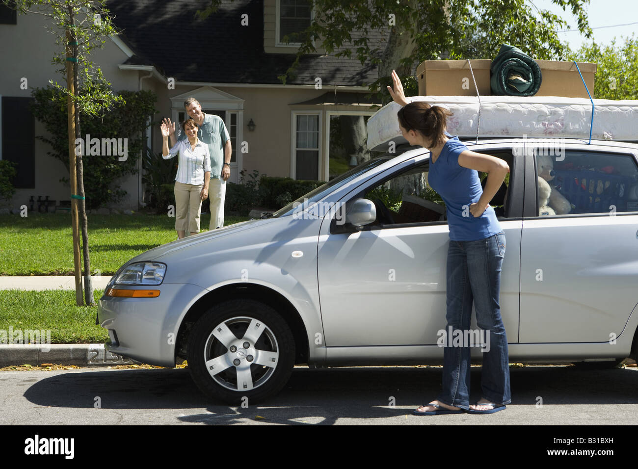 Waving Goodbye From Car
