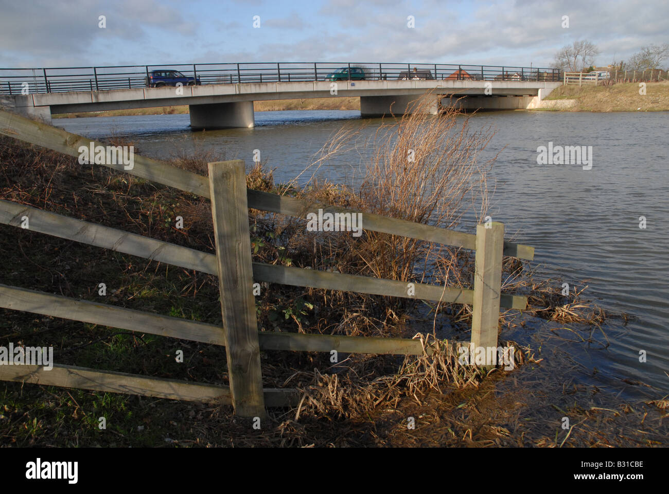 A road bridge over the Jubilee river in flood Stock Photo - Alamy