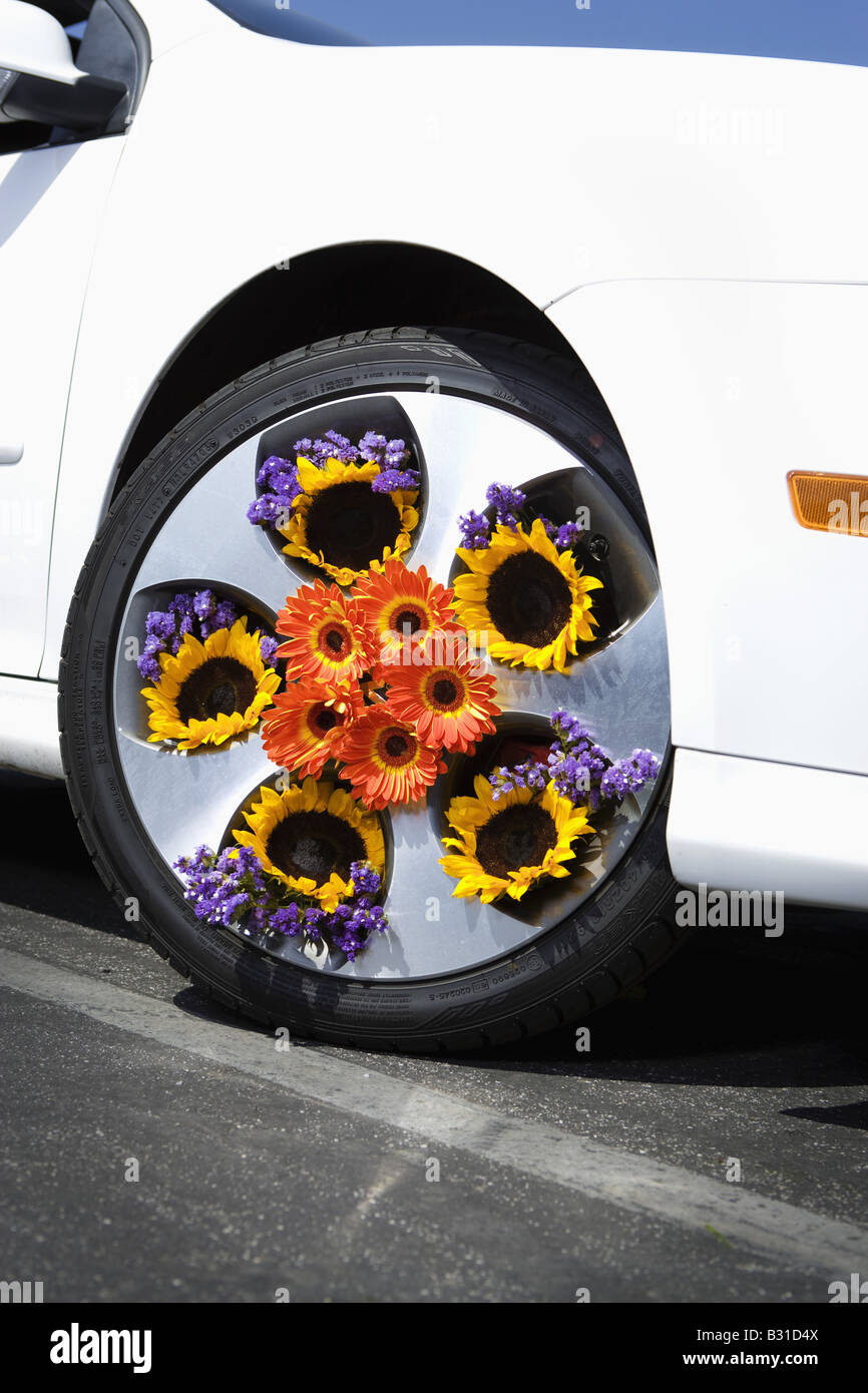 VW GTI with flowers in wheel hubs Stock Photo - Alamy