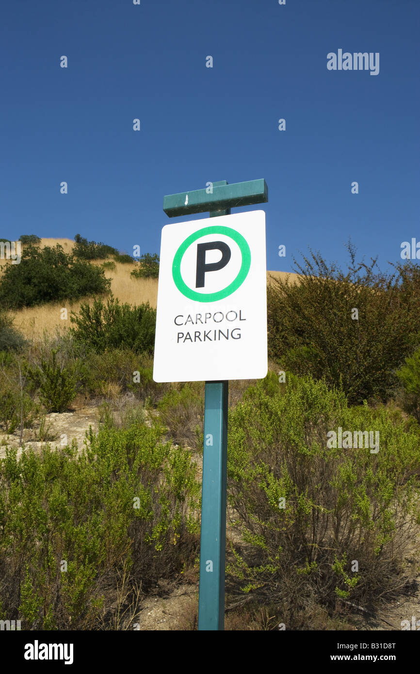 Green Carpool parking sign Stock Photo - Alamy