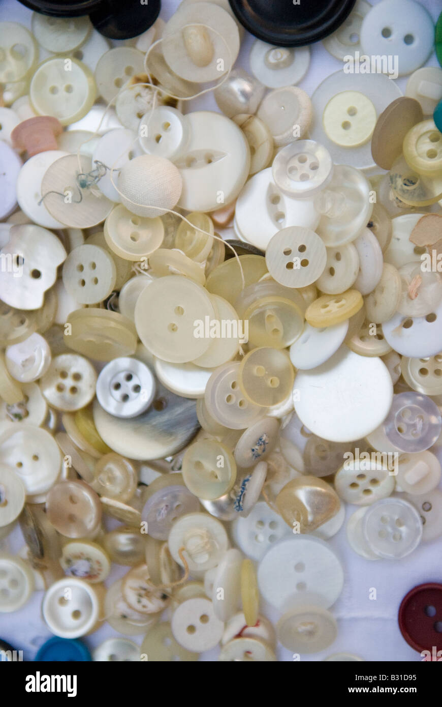 mainly white buttons Stock Photo - Alamy
