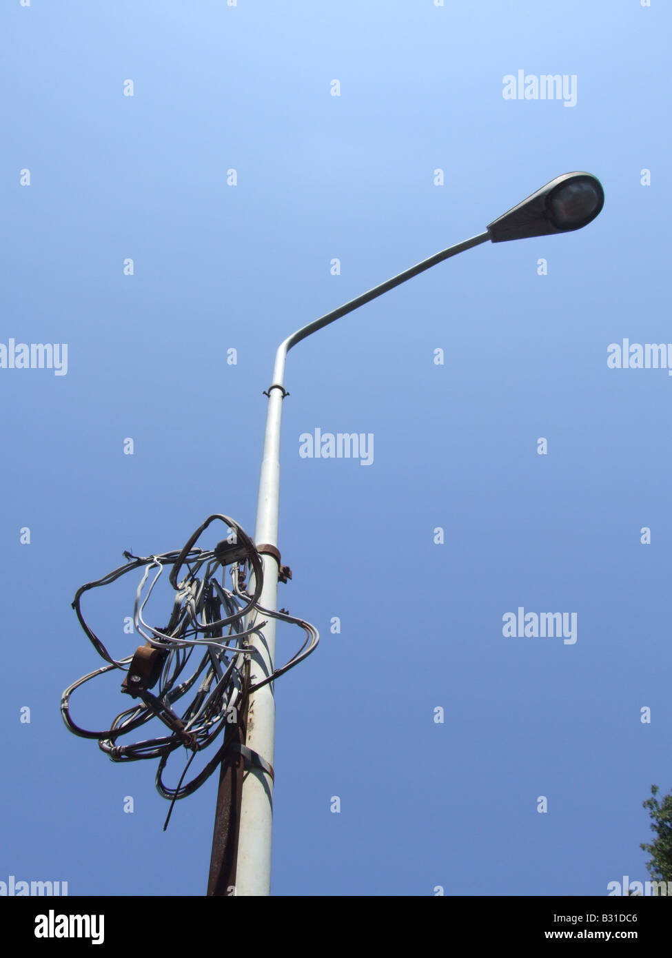 damaged street lamp post outdoors in sun Stock Photo - Alamy