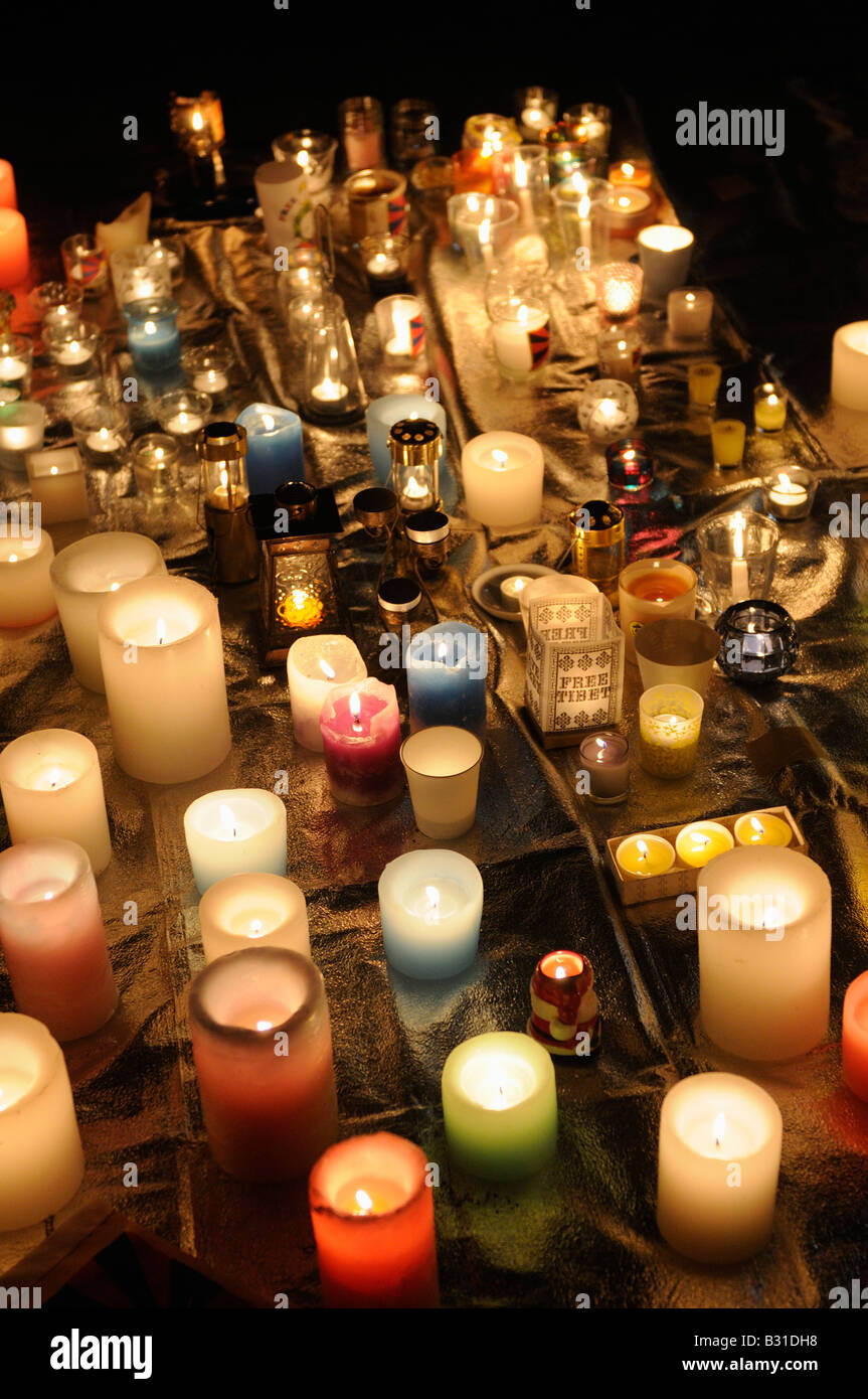 Candlelight Vigil, Free Tibet Stock Photo - Alamy
