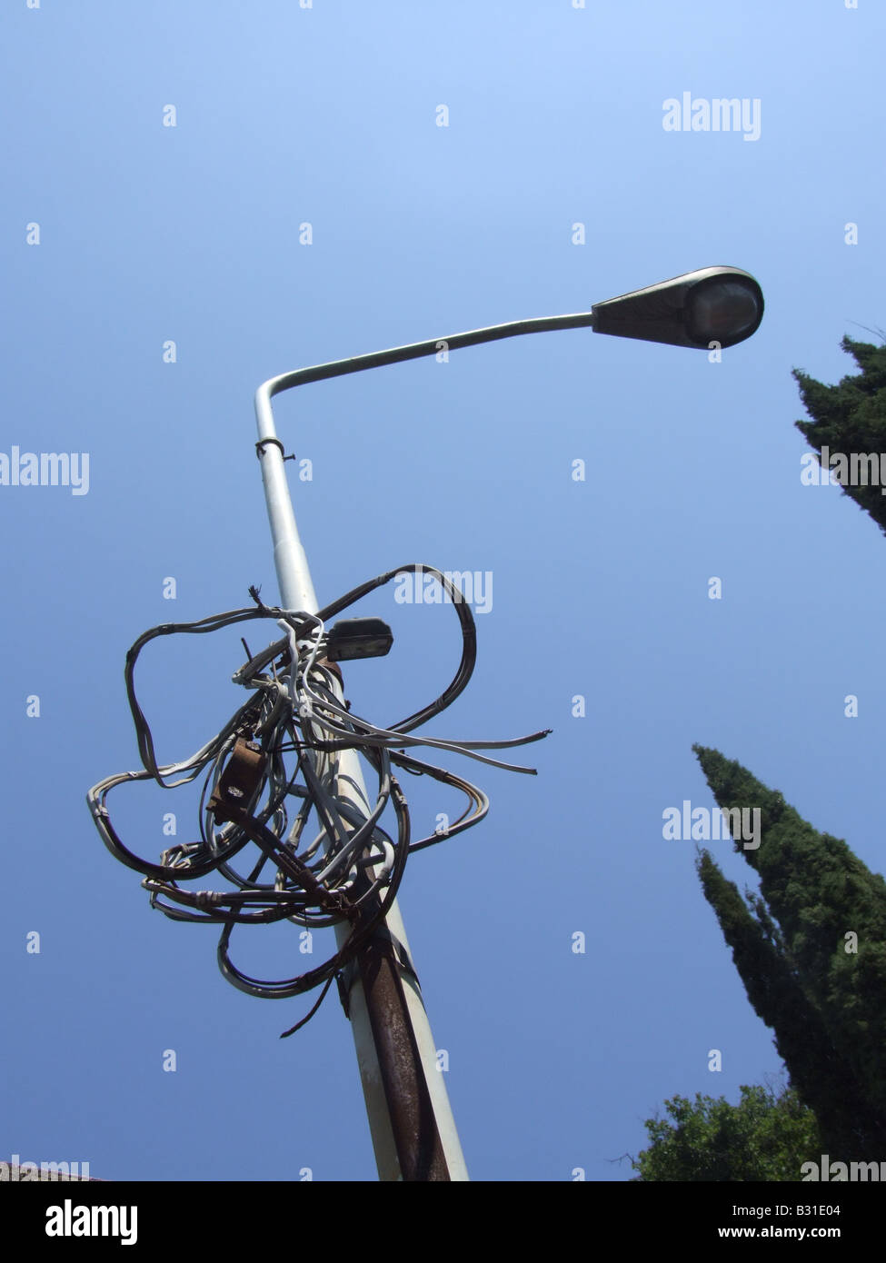 damaged street lamp post outdoors in sun Stock Photo - Alamy