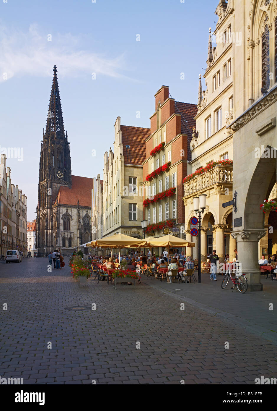 Lambertikirche St Lambert's church and PRINZIPALMARKT Muenster Germany ...