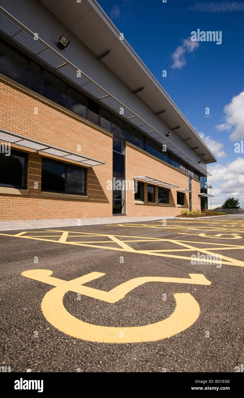 UK disability disabled parking place outside newly built office ...