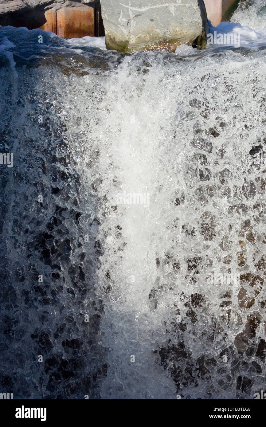 artificial waterfall with splashing water Stock Photo - Alamy