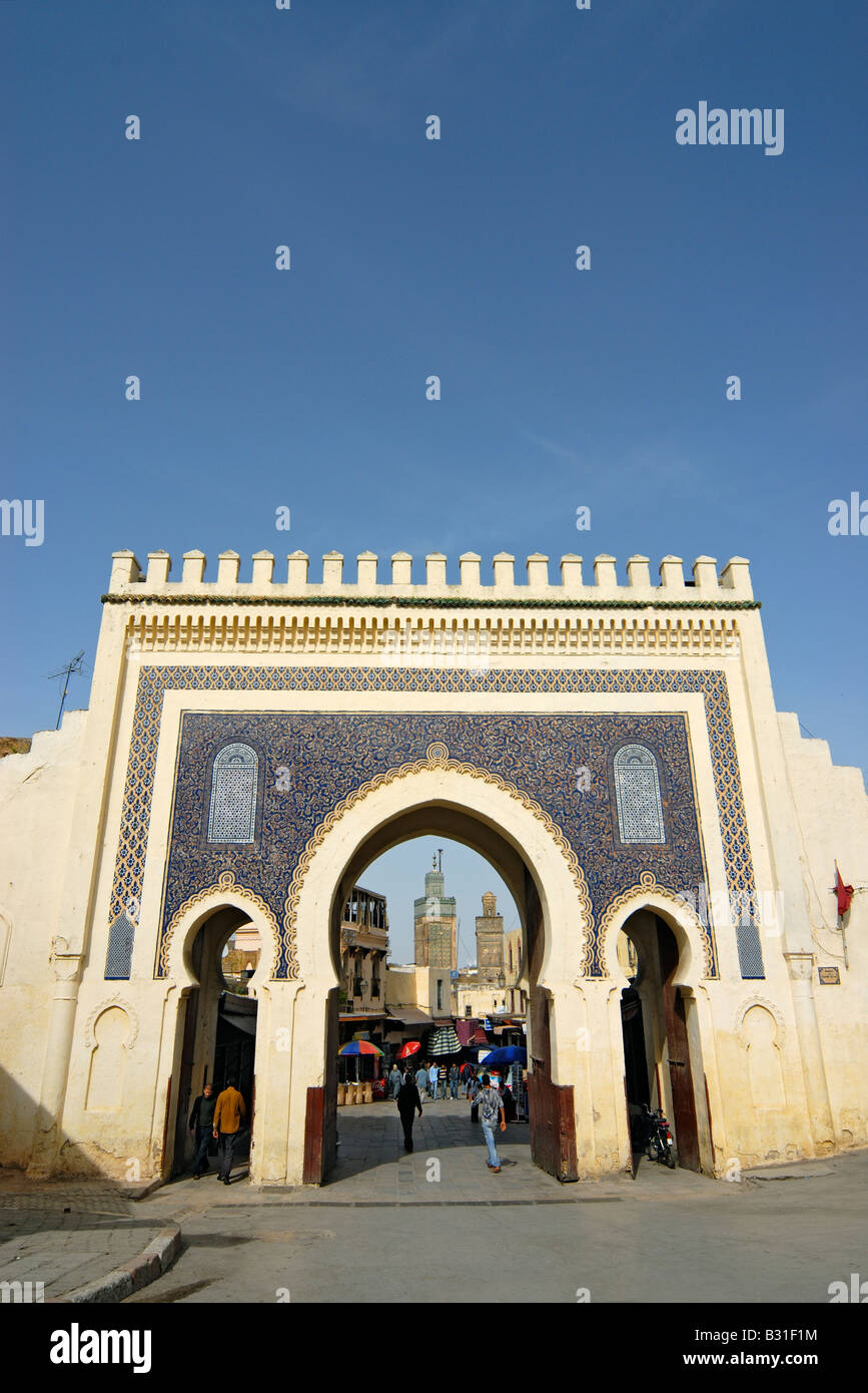 Bab Boujloud The Main Gate to the Fes Fez Medina in Morocco Stock Photo ...