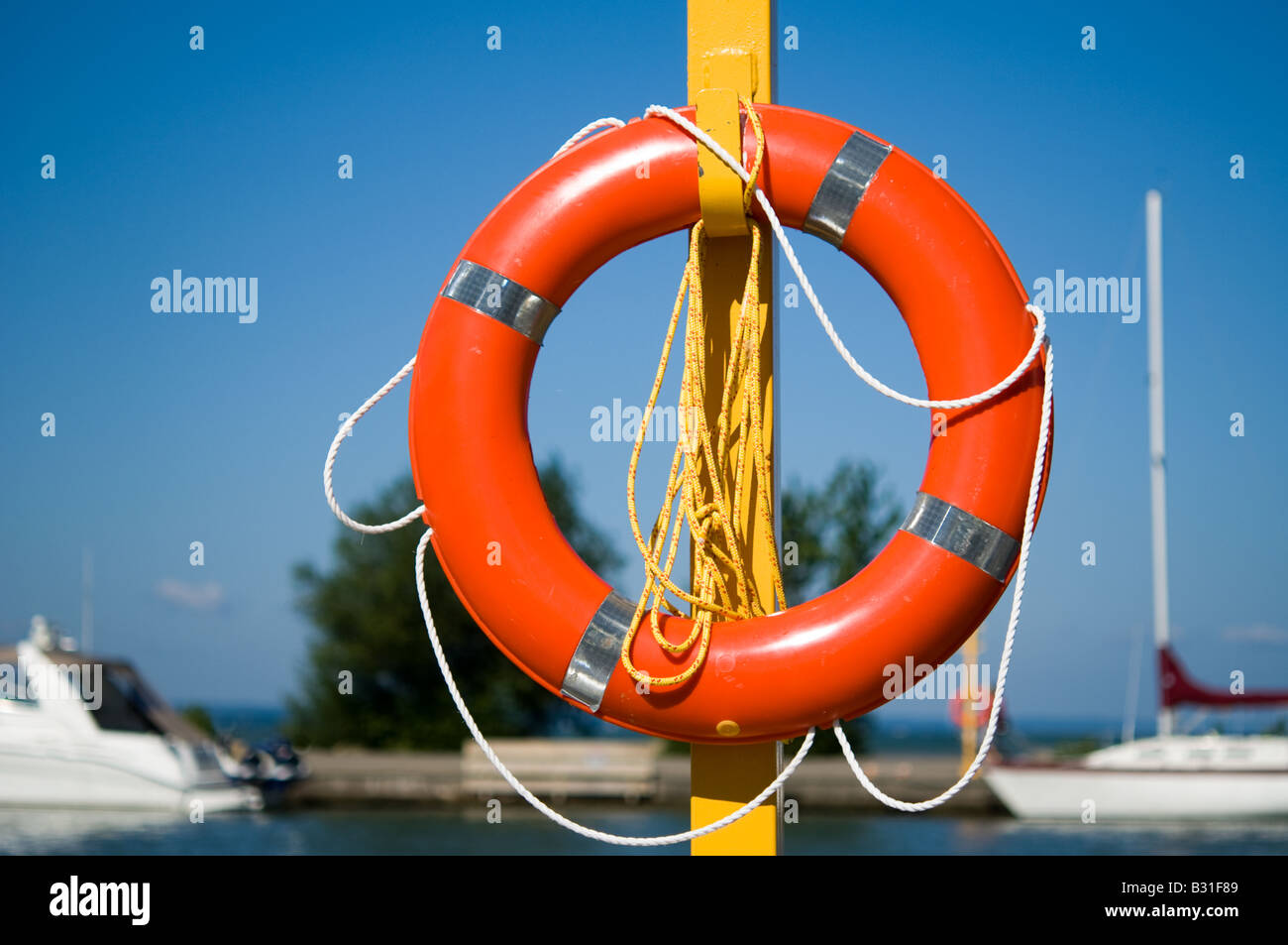 A life ring remains at the ready for those in need of rescue in a ...