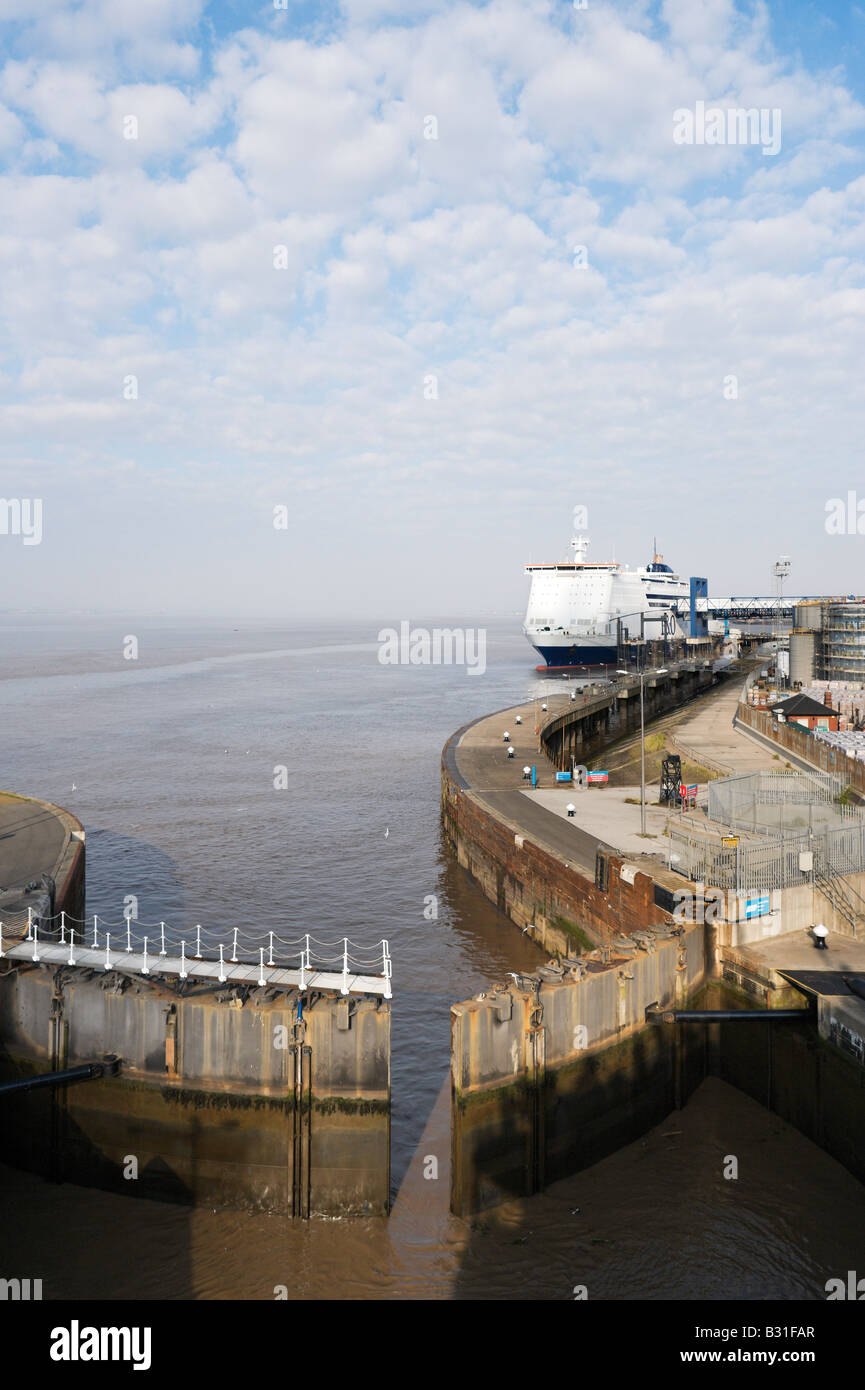 Lock Gates with P&O North Sea Car Ferry the Pride of Rotterdam behind ...