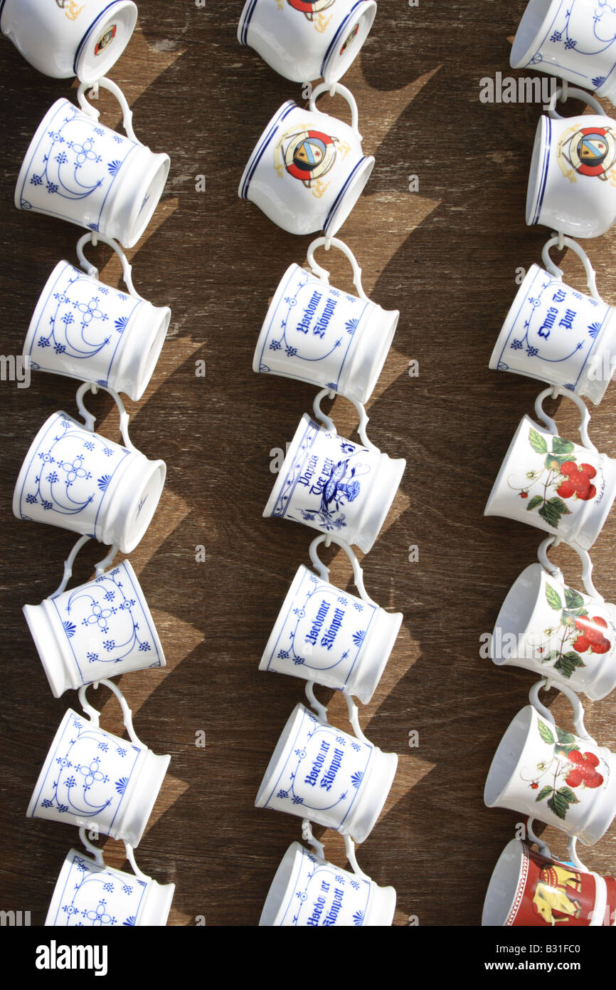 coffee mugs with names at display in shop, Mecklenburg Vorpommern ...