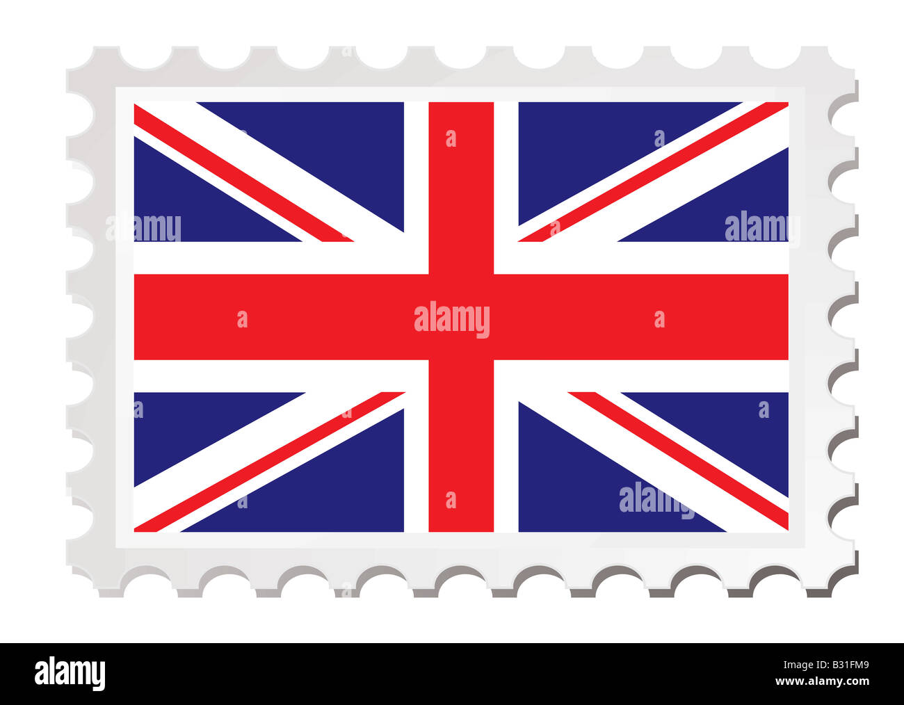 British flag inspired by a stamp with drop shadow Stock Photo - Alamy