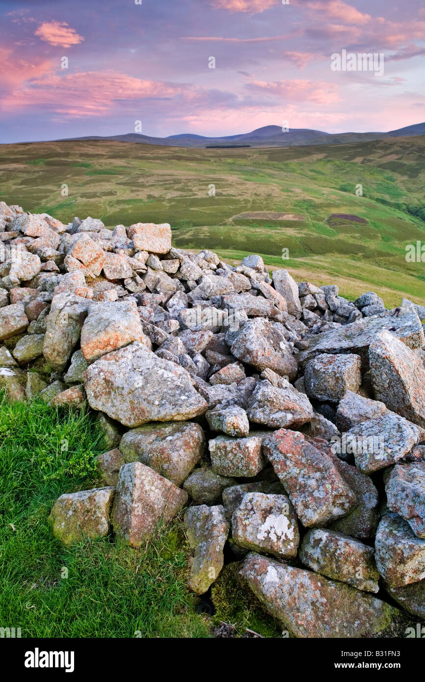 The remains of the boundary walls of Yeavering Bell Iron Age hillfort ...