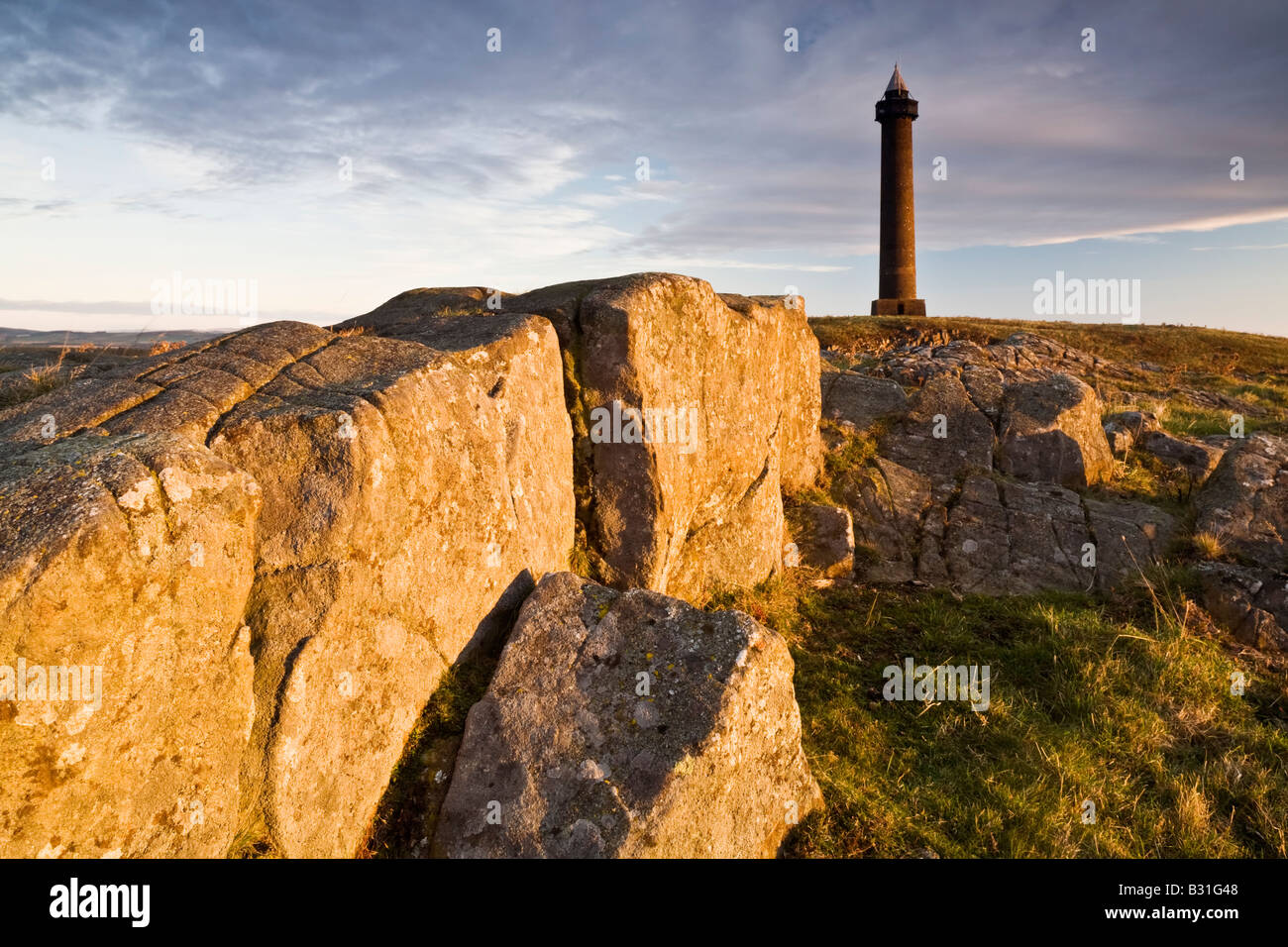 The Waterloo monument at the summit of Peniel Heugh in the Scottish ...