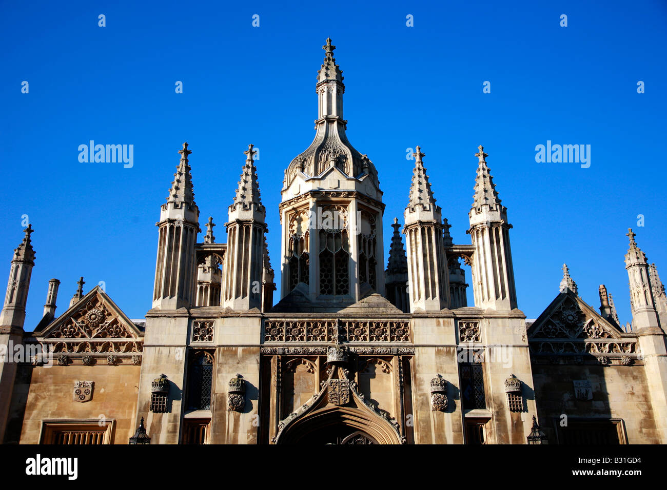 Decorative Stonework Spires Kings college University entrance gate ...