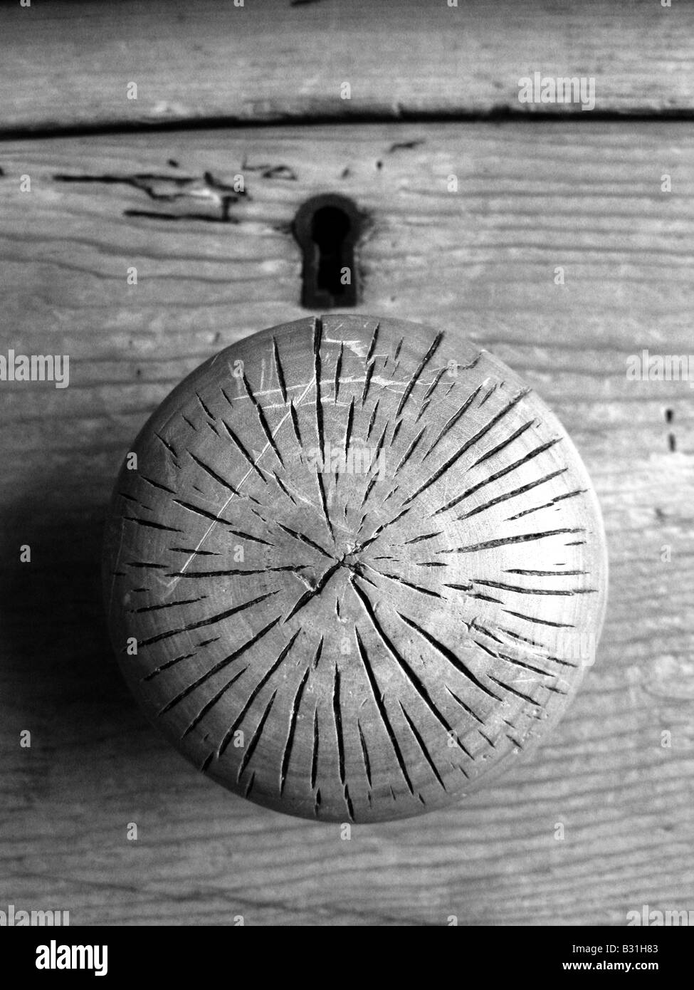 Victorian wooden draw knob, very old wood handle cracked with age and ...