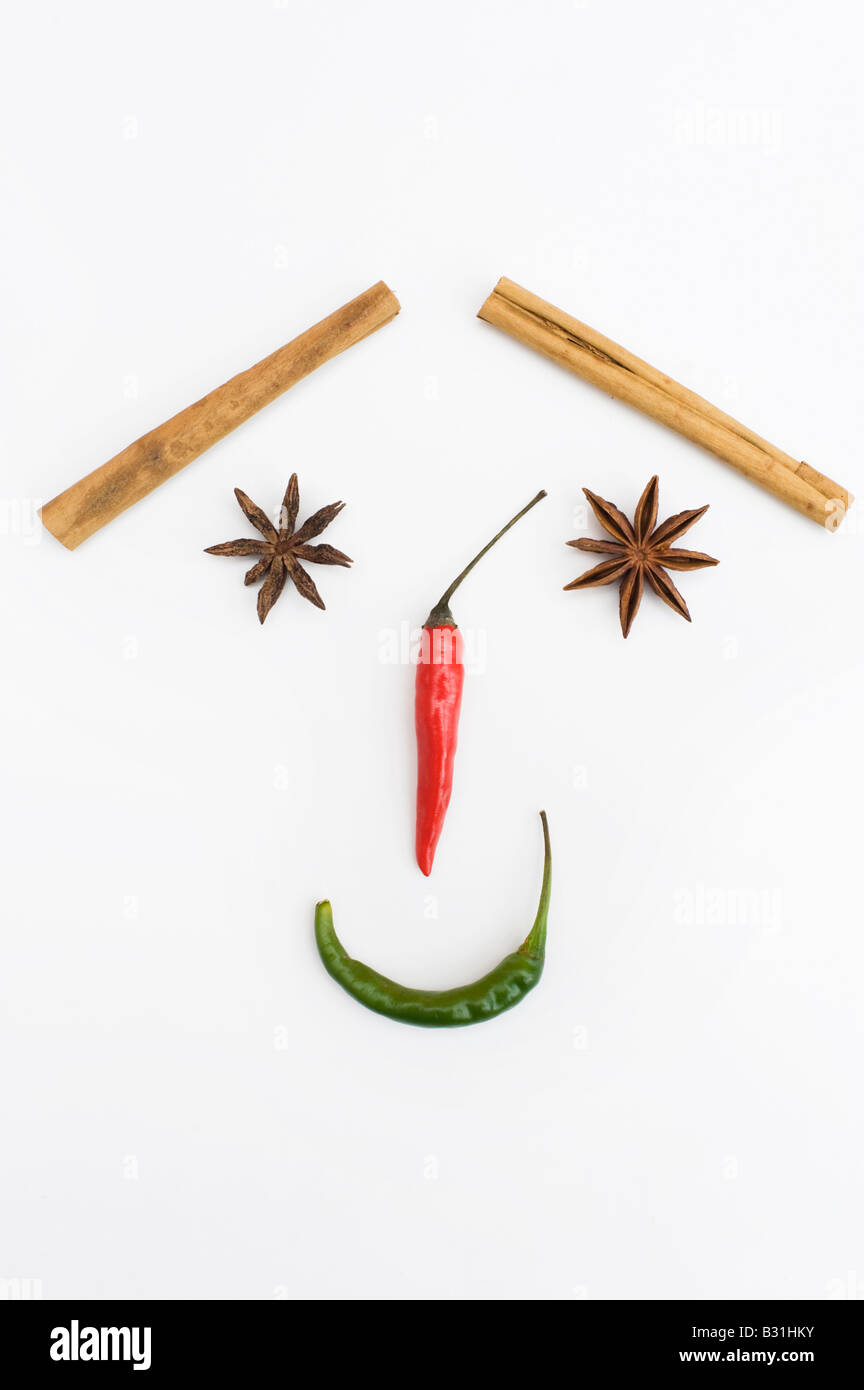 Cooking spice in the shape of a face Stock Photo - Alamy