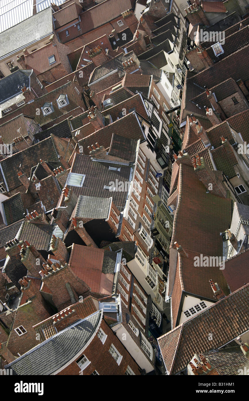 City of York, England. Aerial architectural view of the city centre ...