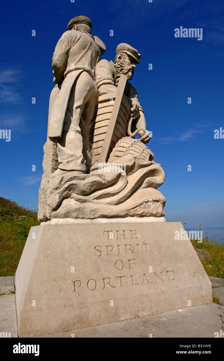 Portland, "Spirit of Portland" statue, Portland, Dorset Britain UK ...