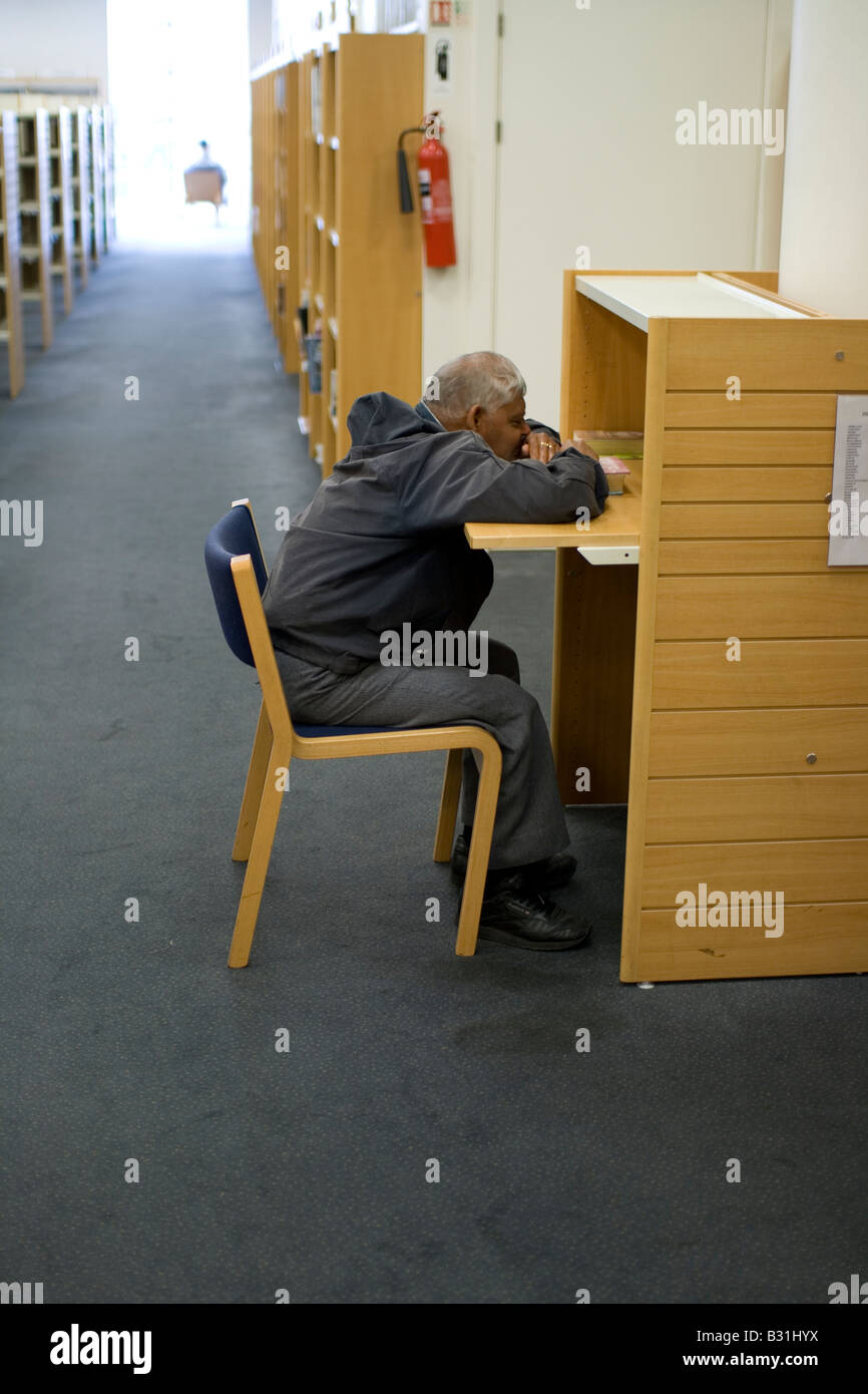 Studying in a public library Stock Photo - Alamy