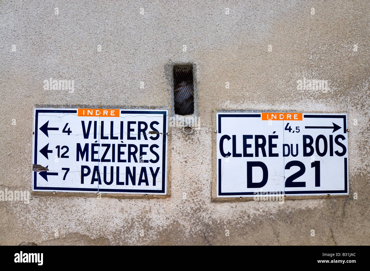 Old 1930s ceramic Michelin road signs, Indre, France Stock Photo - Alamy