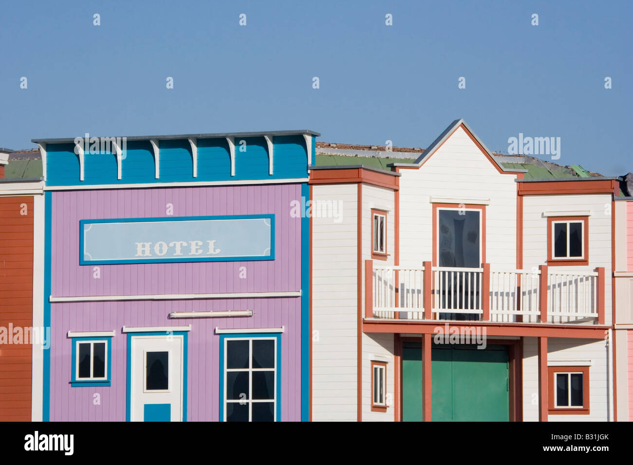 multi colored houses - gold rush in the north Stock Photo - Alamy
