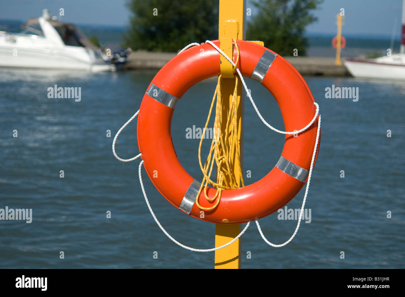 A life ring remains at the ready for those in need of rescue in a ...