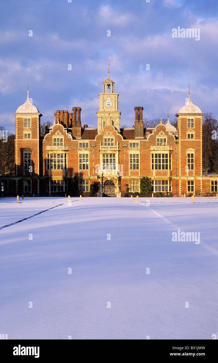 Blickling Hall winter snow scene Norfolk English Jacobean 17th century ...