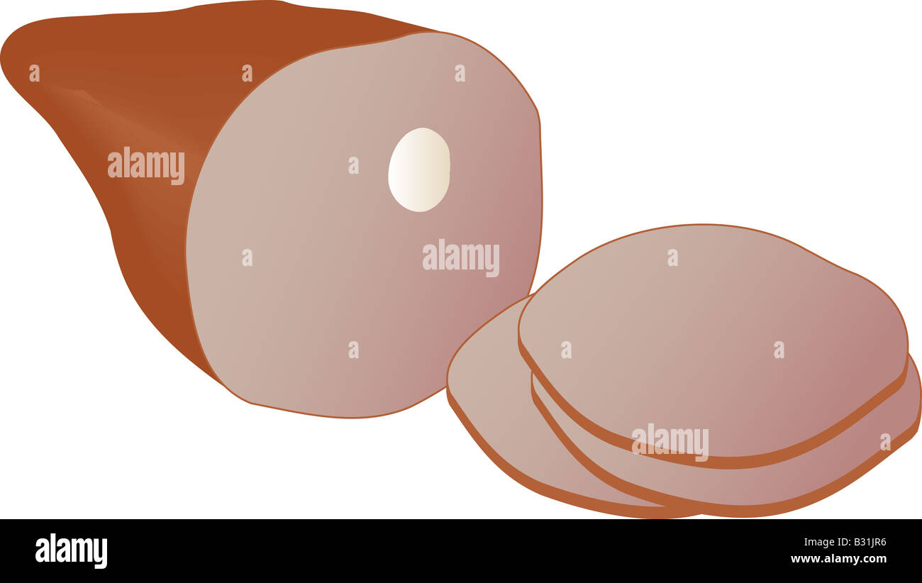 Ham sliced leg illustration Stock Photo - Alamy