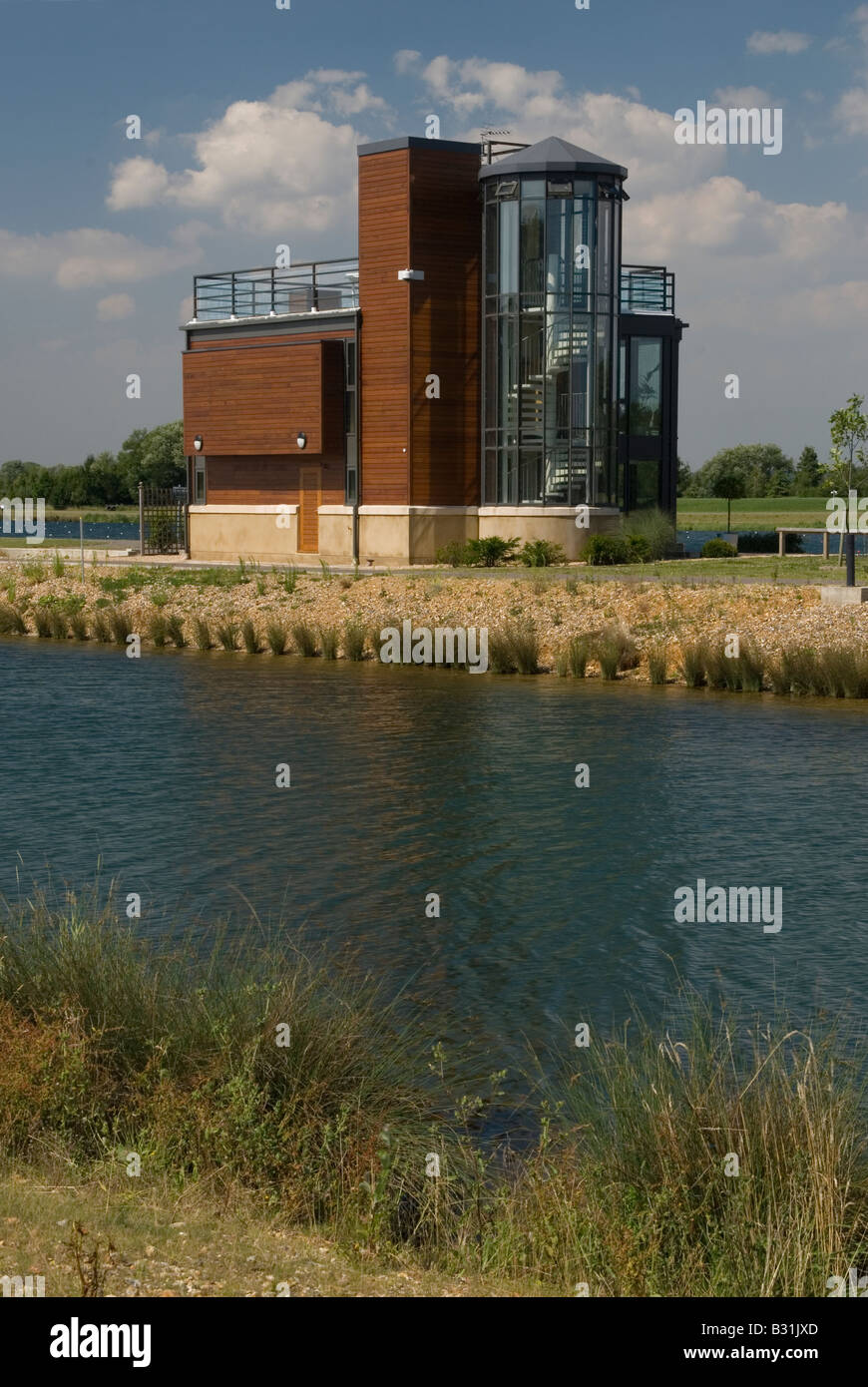 The Eton Suite and finishing tower at Dorney Lake Rowing Centre Stock ...