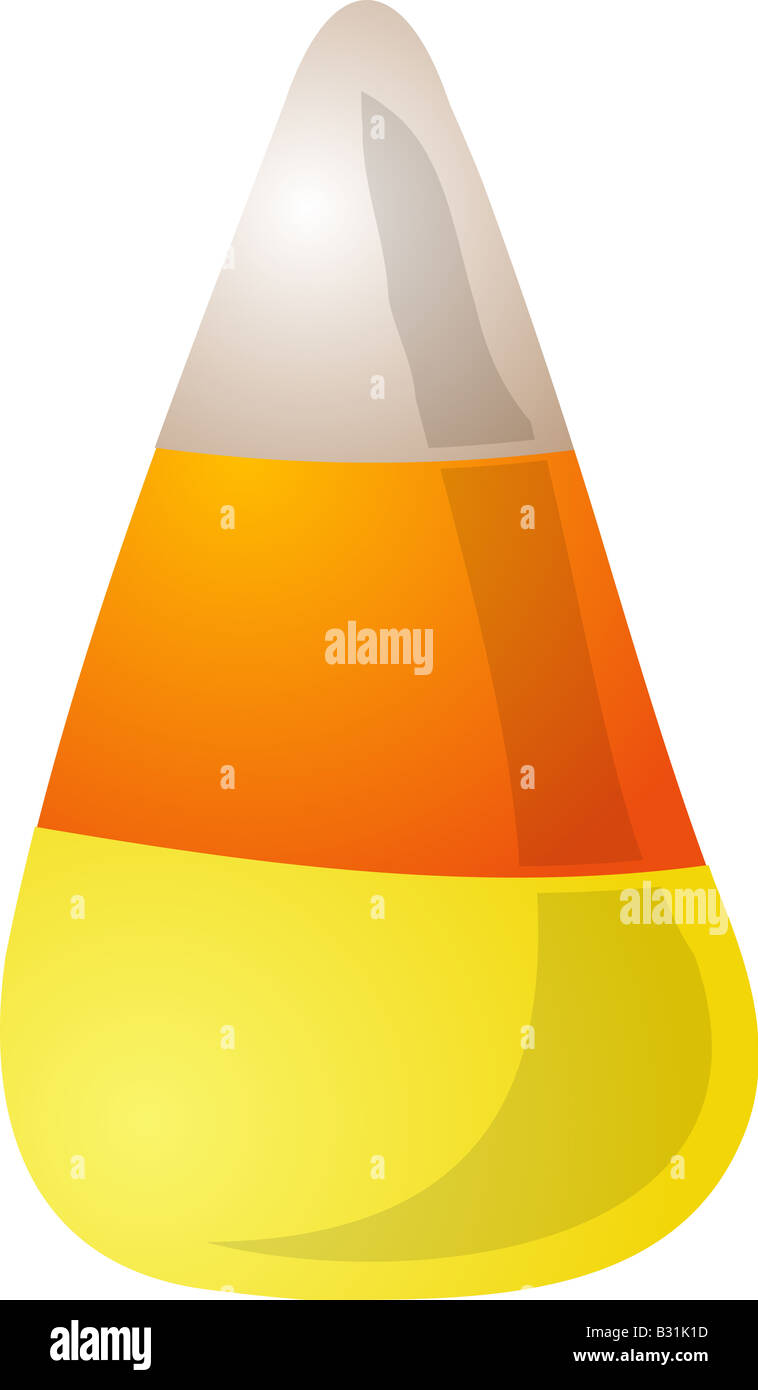 Illustration of candy corn orange red and yellow Stock Photo - Alamy