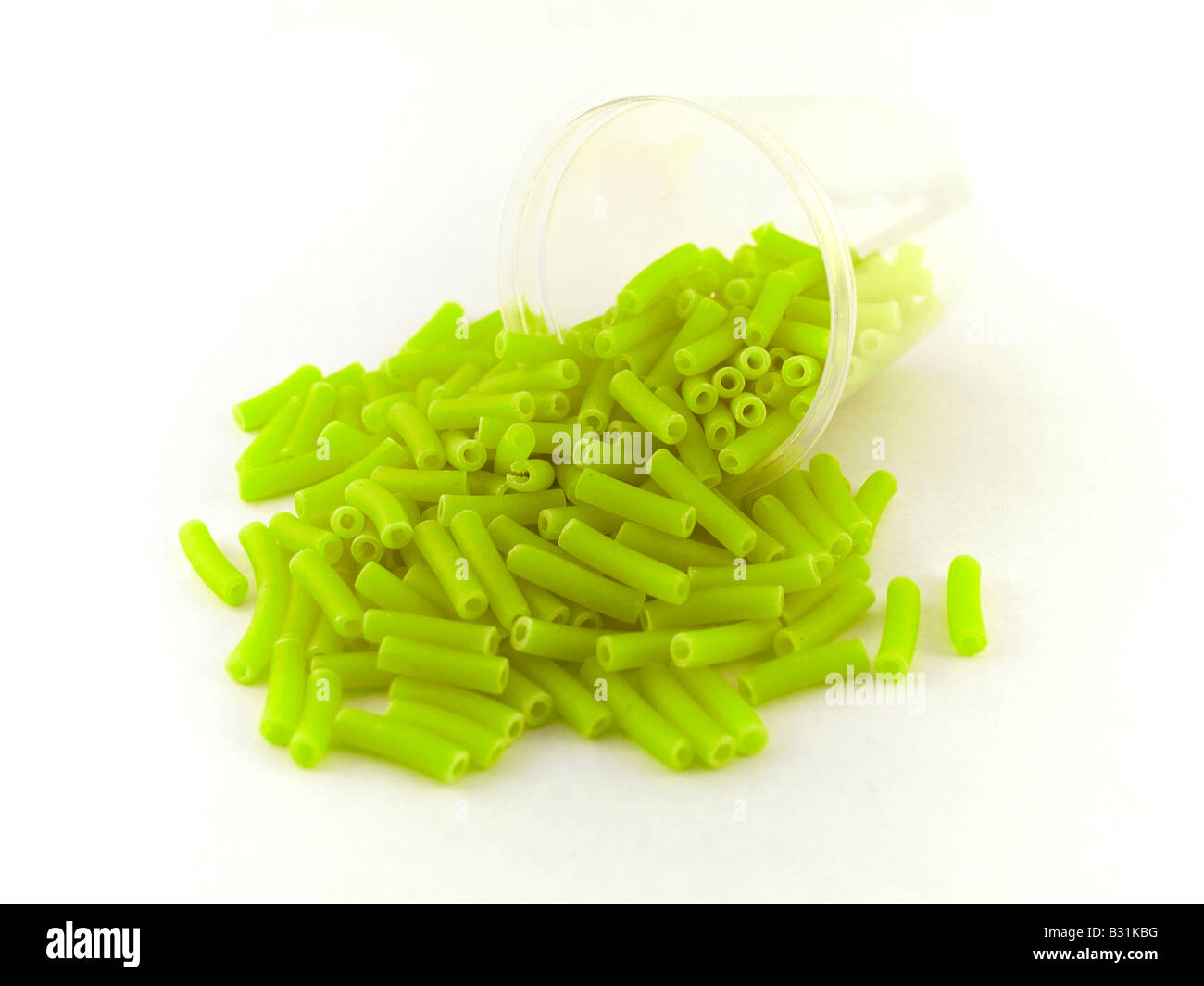 Green Pasta Macaroni on White Background Stock Photo - Alamy