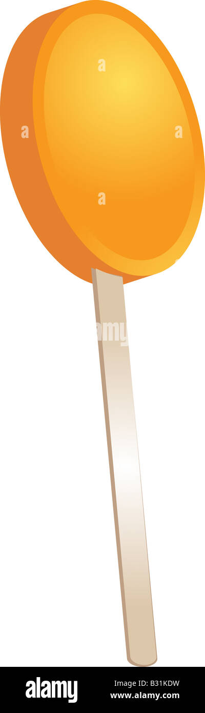 Orange lollipop candy with stick isometric 3d illustrtion Stock Photo ...