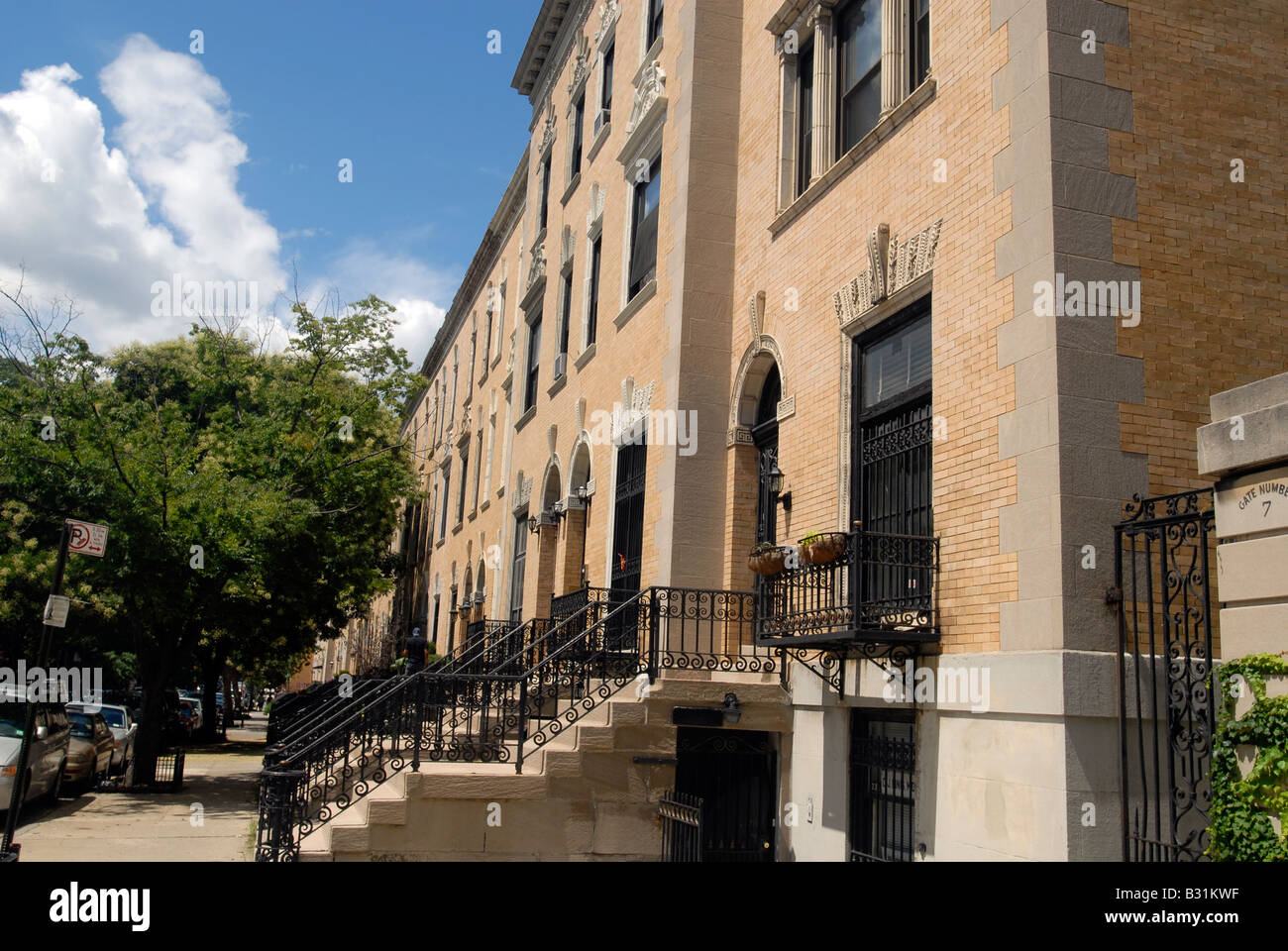 Strivers Row townhouses in the St Nicholas Historic District in the ...