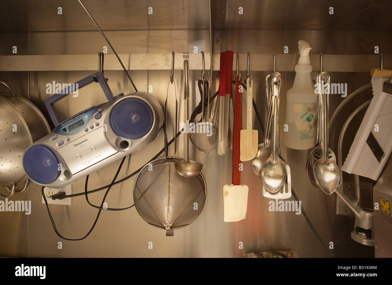 Baking tools in a commercial kitchen Stock Photo - Alamy