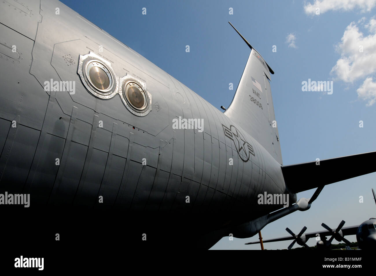 Tail section of military plain Stock Photo - Alamy