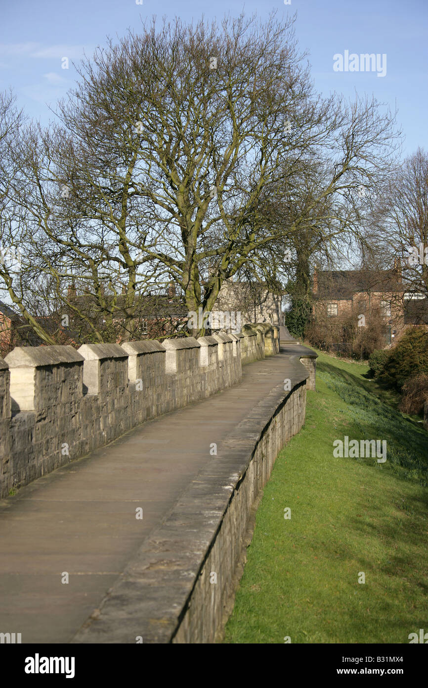 City of York, England. Early morning view of York City Walls near ...